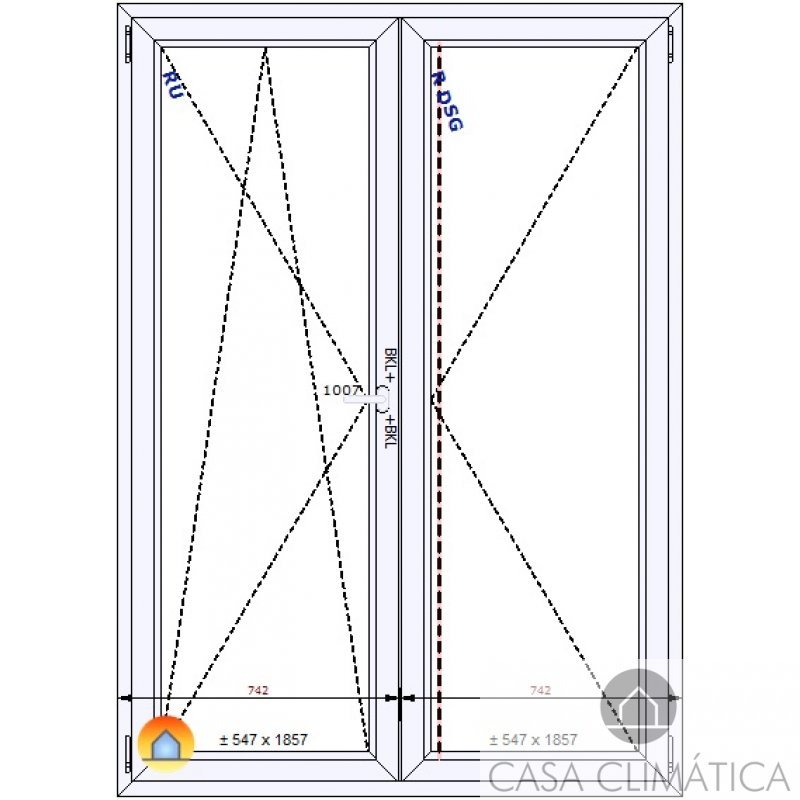 149x209 - PVC-Stulp-Blanco-sin contramarco-Umbral alto-Izquierda - Ve